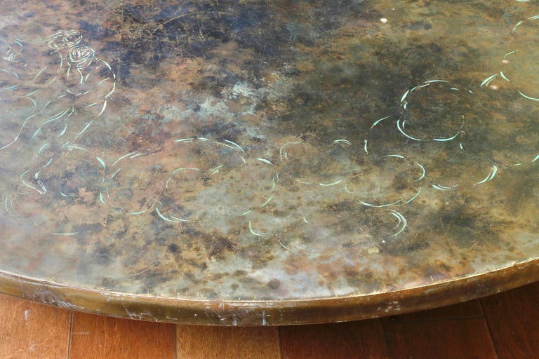 Bronze Round Coffee Table by Philip La Verne “Creation” For Sale at 1stDibs