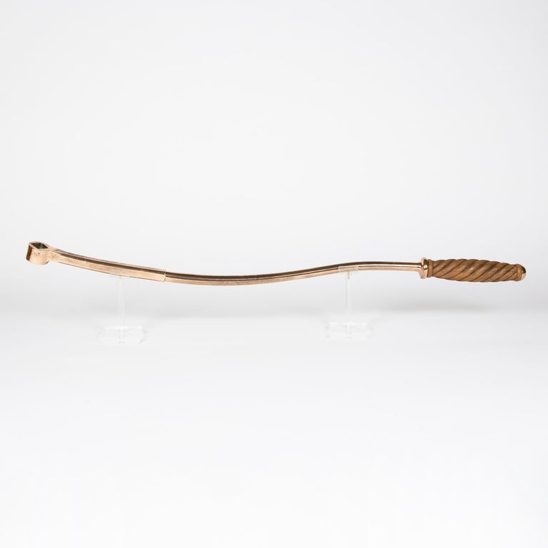 Bronze Rudder Tiller Arm with Rope Twist Handle For Sale at 1stDibs