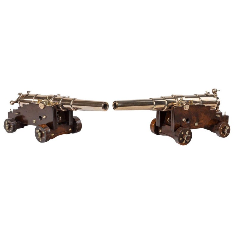 Bronze Scale Models of 40lb Naval Cannon, England, circa 1890 at 1stDibs