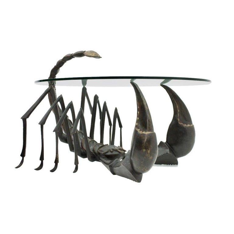 Bronze Scorpion Coffee Table, 1970s at 1stDibs