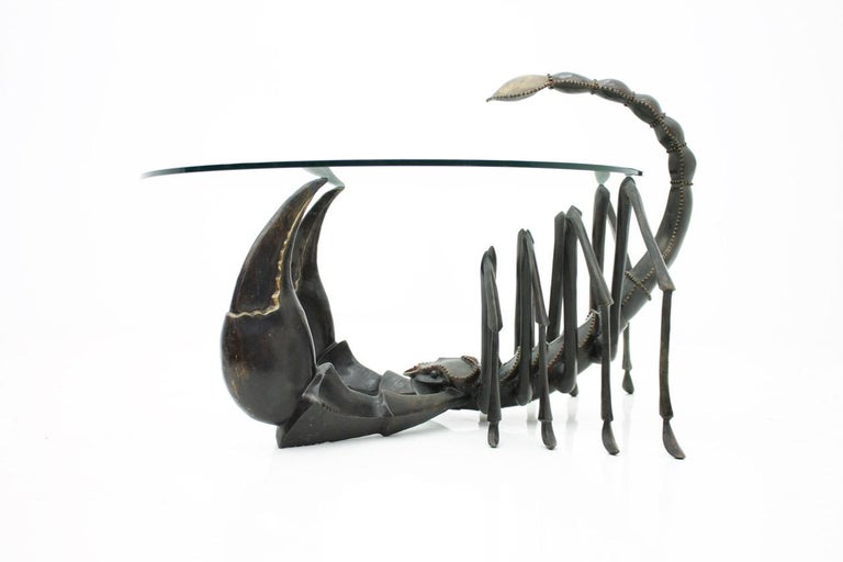 Bronze Scorpion Coffee Table Attributed to Jacques Duval-Brasseur ...