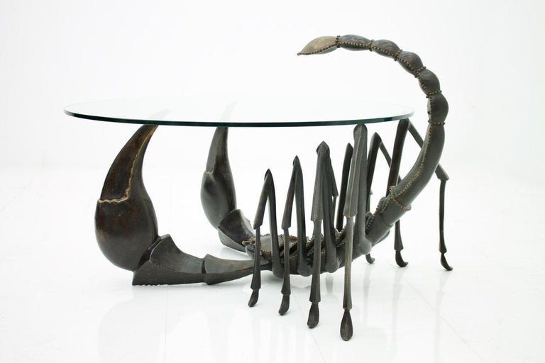 Bronze Scorpion Coffee Table Attributed to Jacques Duval-Brasseur ...