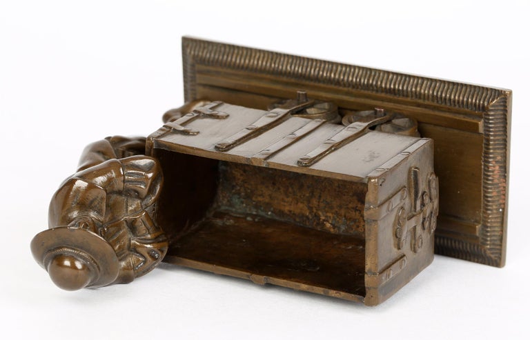 Bronze Sculptural Model of a Collier With his Coal Trolley For Sale at ...