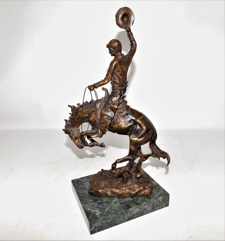 Bronze Sculpture Austrian Carl Kauba Rodeo Cowboy Marble, circa 1900 ...