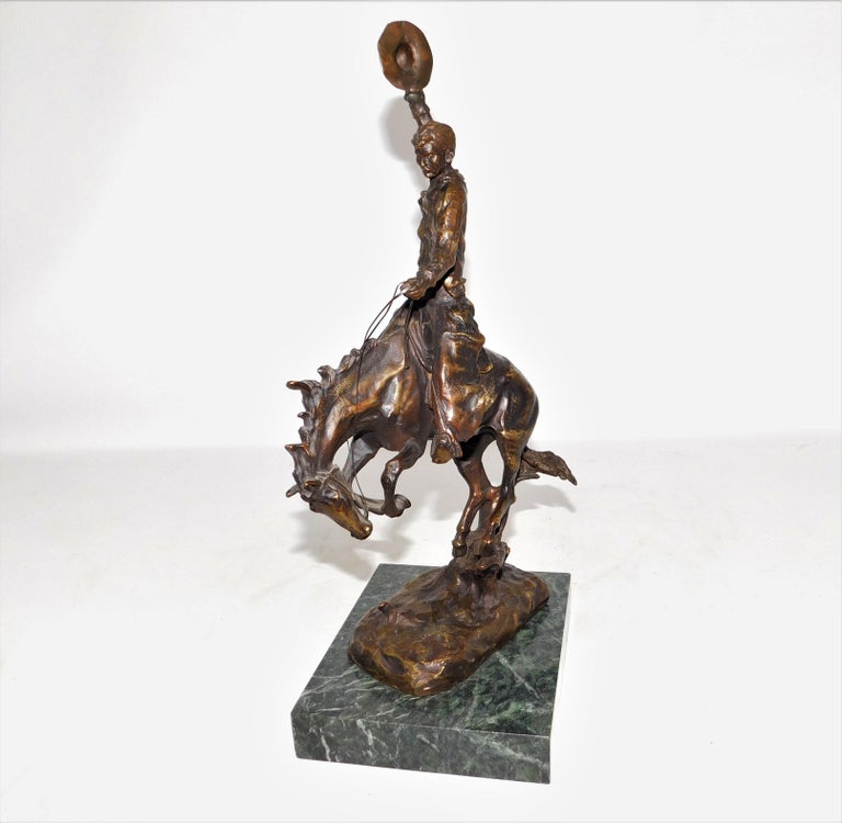 Bronze Sculpture Austrian Carl Kauba Rodeo Cowboy Marble, circa 1900 ...
