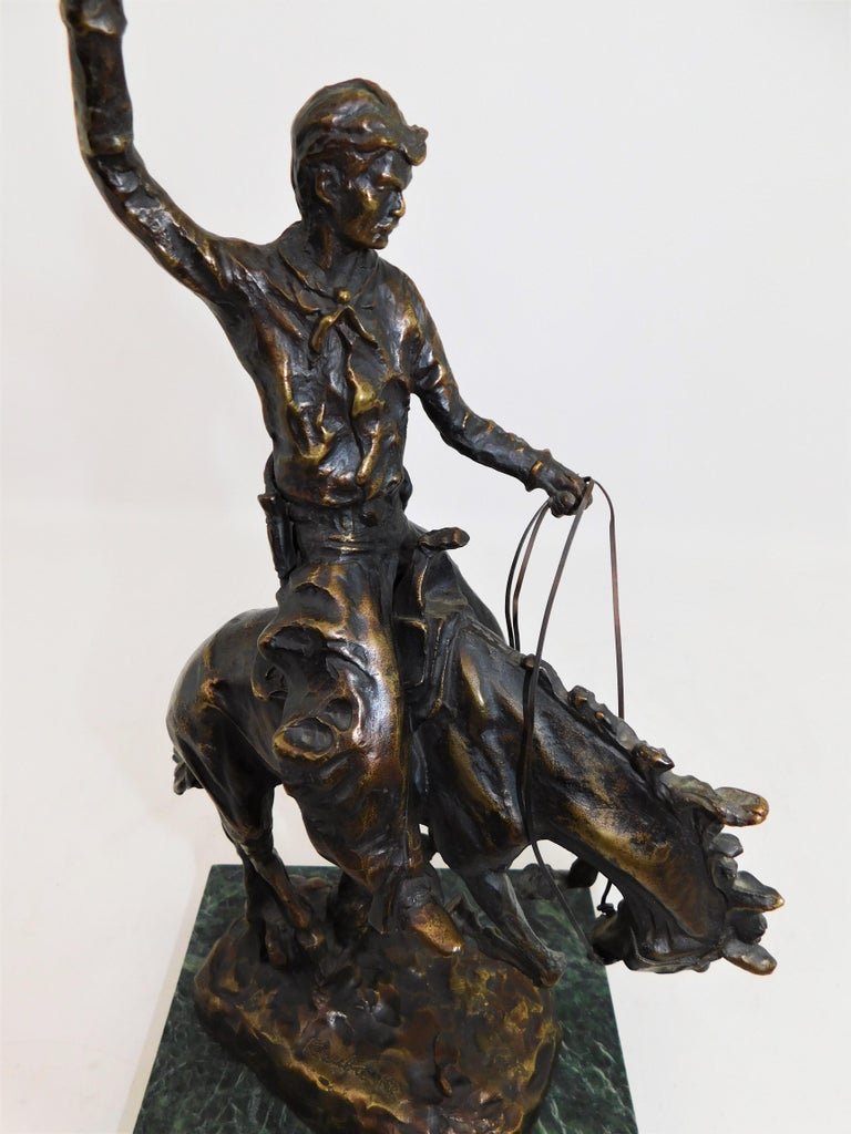 Bronze Sculpture Austrian Carl Kauba Rodeo Cowboy Marble, circa 1900 ...