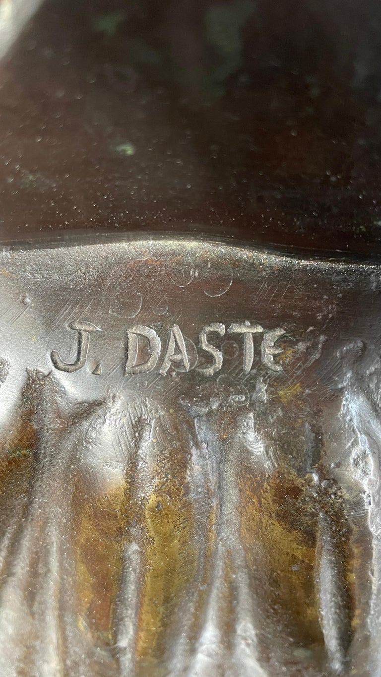 Bronze Sculpture Bird Bath by Listed Artist Joseph 'Guiseppe' d'Aste, c ...