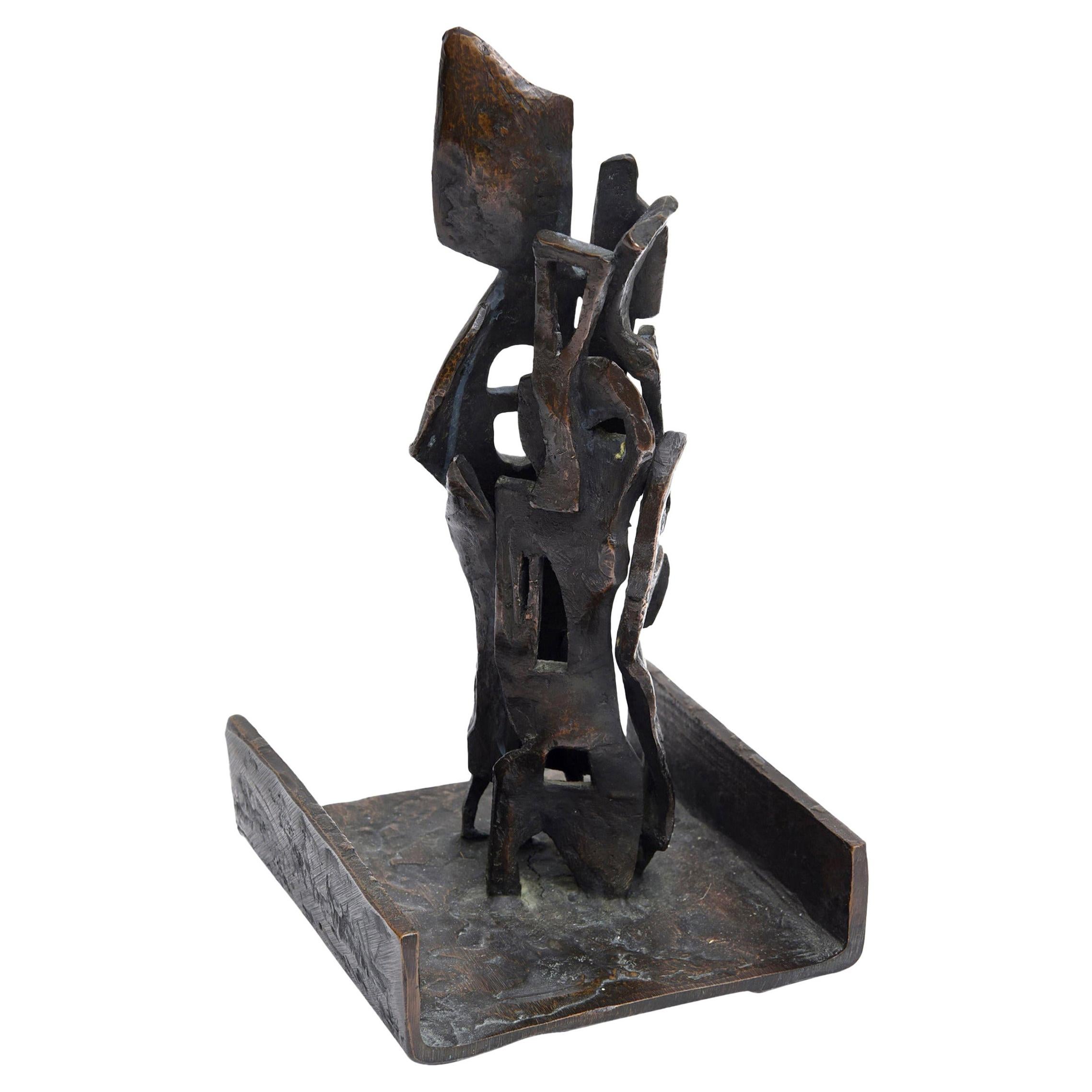 Mid-Century Modern Bronze Sculpture of a Couple Embraced at 1stDibs