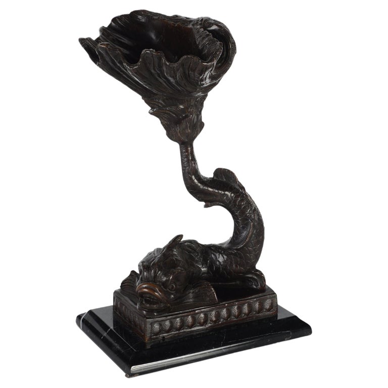 Bronze Sculpture. "Classicist Dolphin". Lost Wax Casting. Marble Base ...