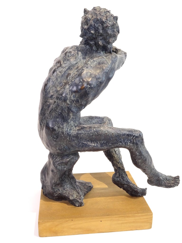 Bronze sculpture "Faun with flute" by Augusto MURER, 1979 For Sale at ...
