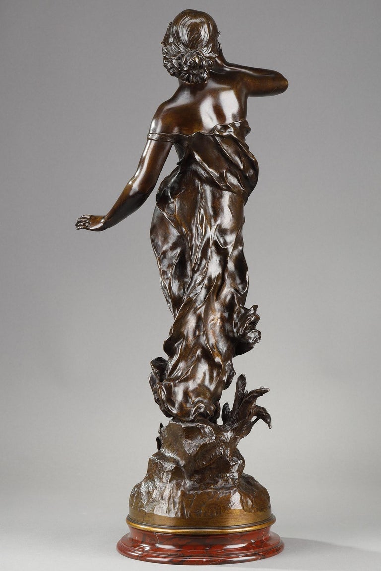 Bronze sculpture "La Renommée", Signed Julien Causse For Sale at 1stDibs