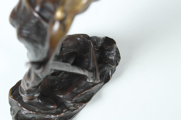 Bronze Sculpture, Miner, Signed "Warmuth" For Sale at 1stDibs