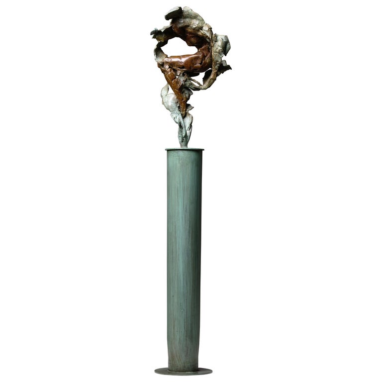 Bronze Sculpture of a Female Figure on a High Pedestal "Spring" For ...