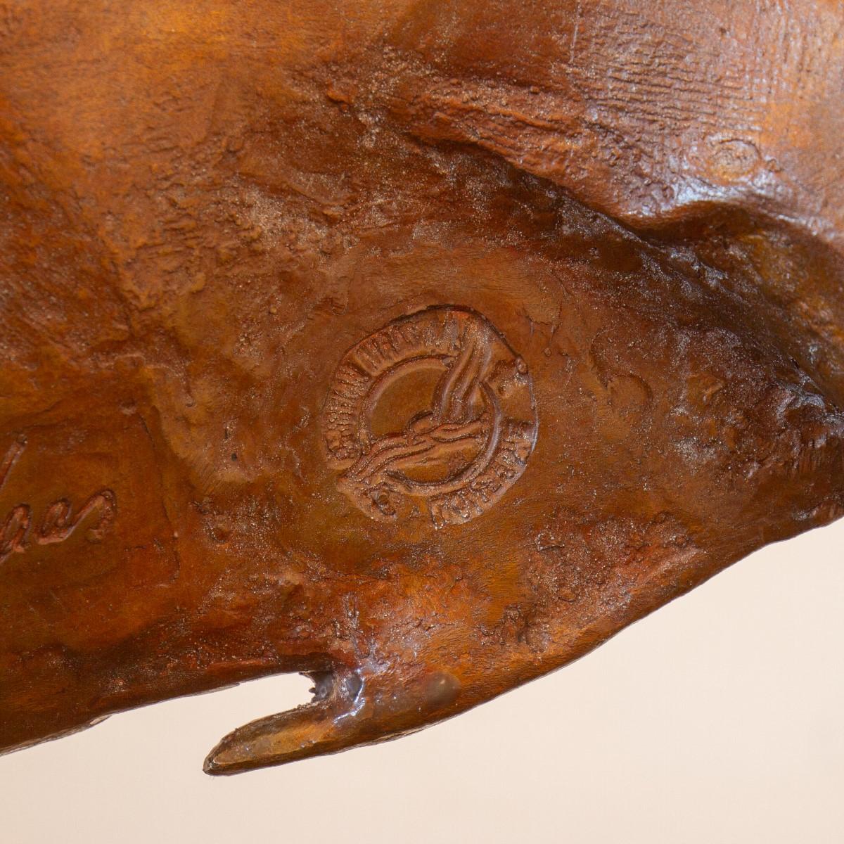 Bronze Sculpture of a Standing Bull by Christian Maas For Sale at 1stDibs