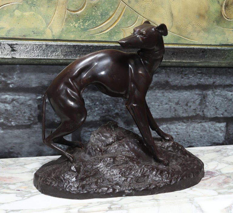 Bronze Sculpture of a Whippet by J F Gechter c1835 For Sale at 1stDibs
