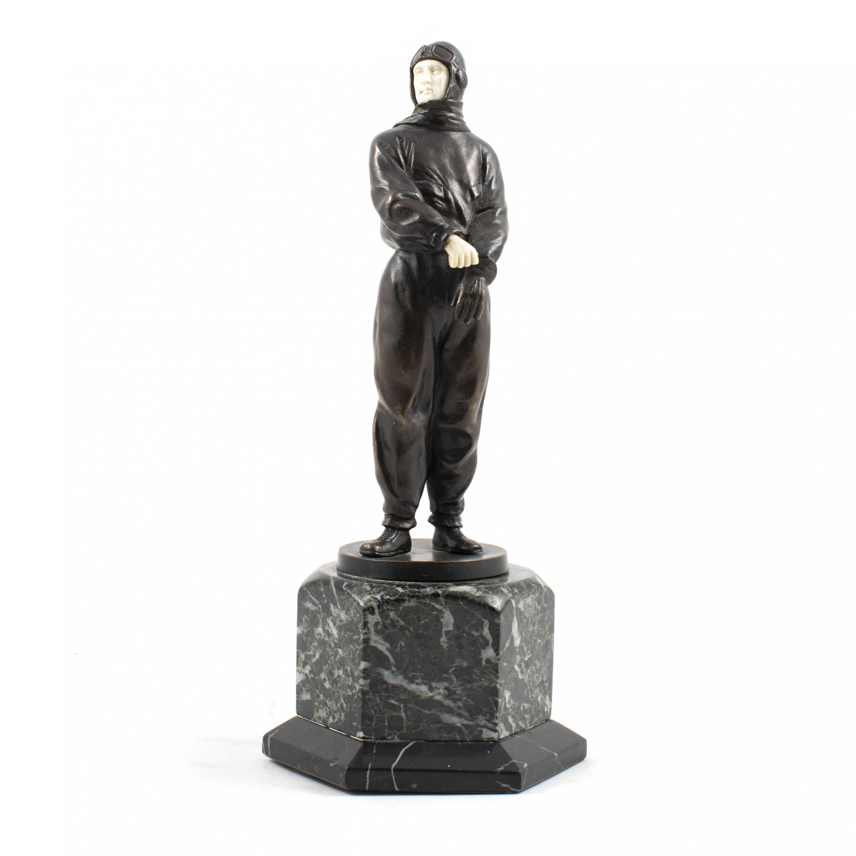 Bronze Sculpture of Charles Lindbergh. Preiss and Kassler at 1stDibs ...
