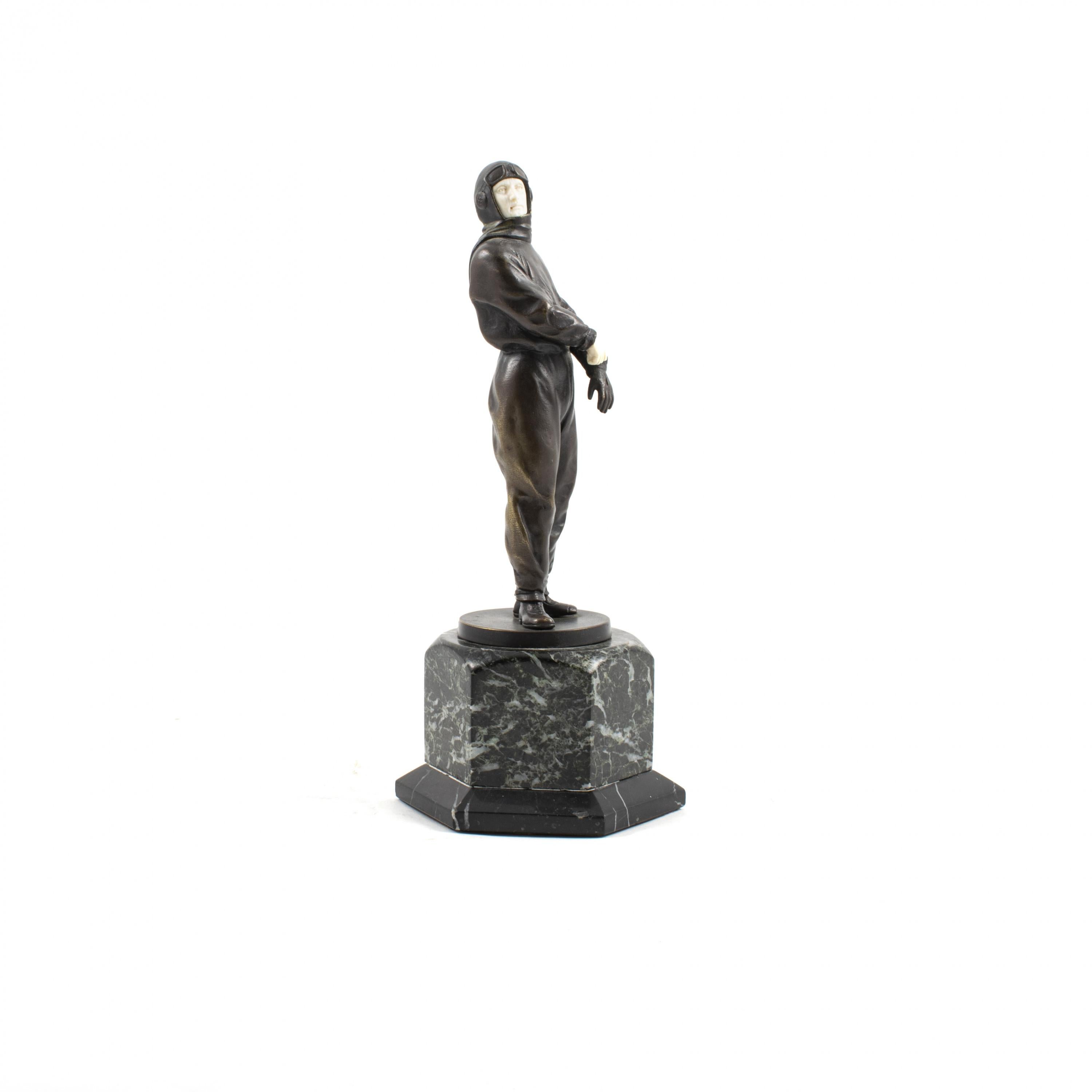Bronze Sculpture of Charles Lindbergh. Preiss and Kassler at 1stDibs ...