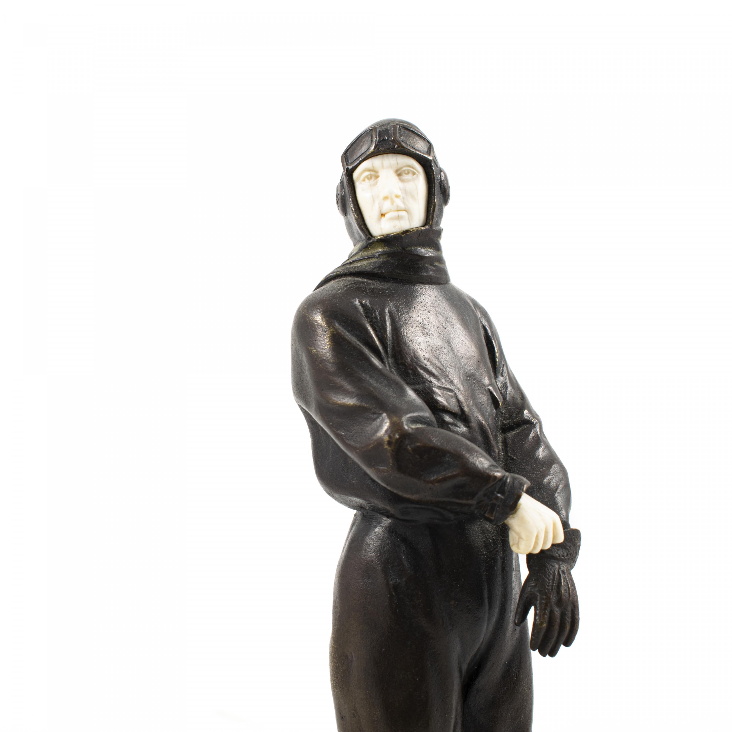Bronze Sculpture of Charles Lindbergh. Preiss and Kassler at 1stDibs ...