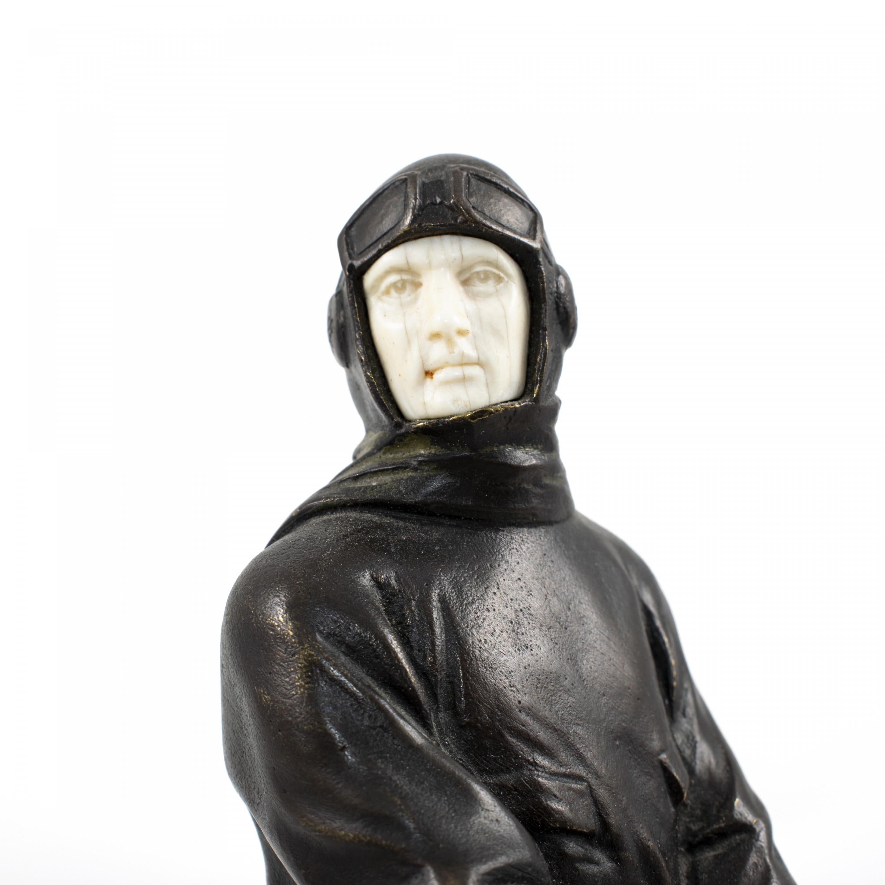 Bronze Sculpture of Charles Lindbergh. Preiss and Kassler at 1stDibs ...