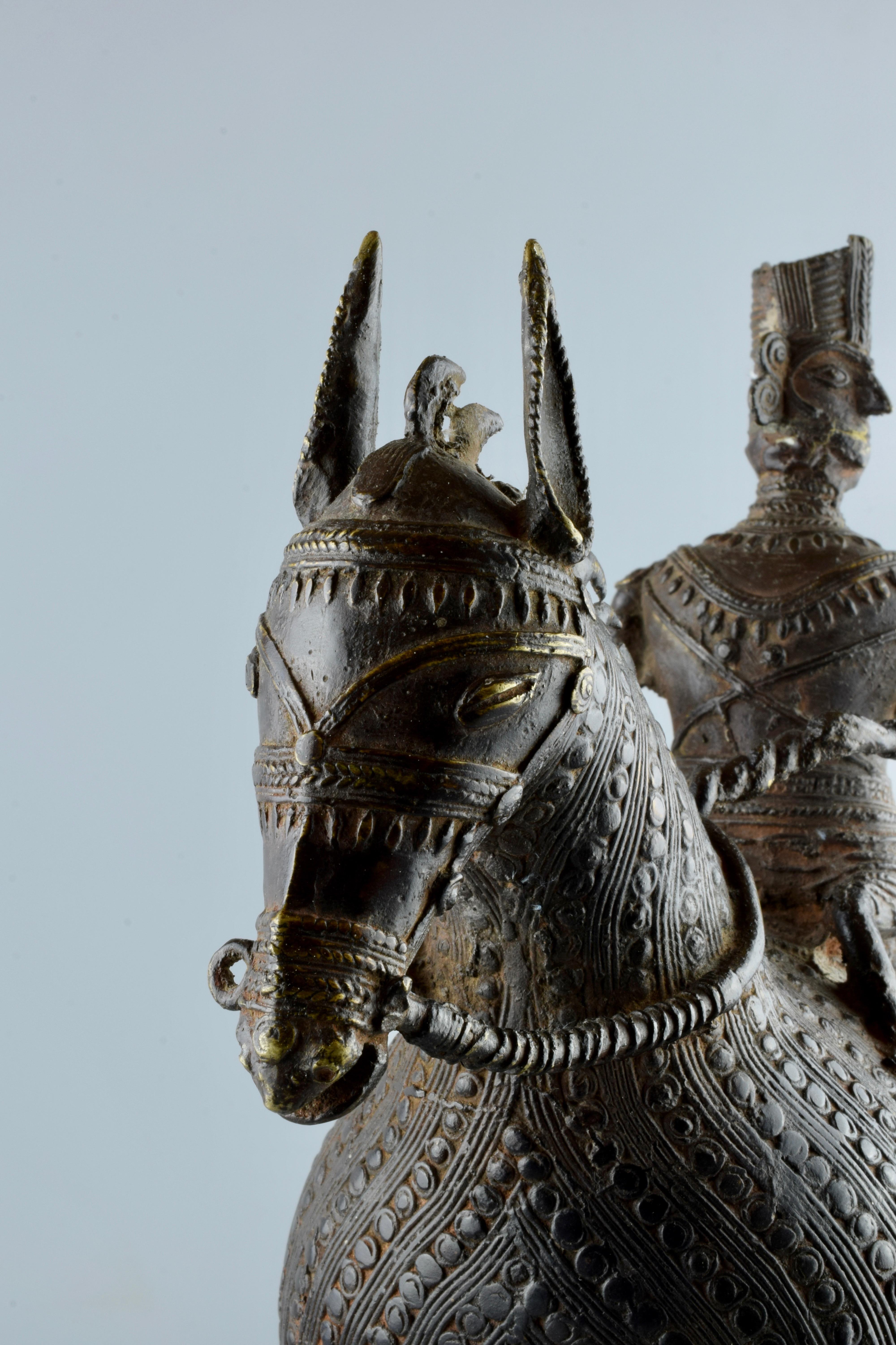 Bronze Sculpture of Horse with Rider, India, 19th Century at 1stDibs