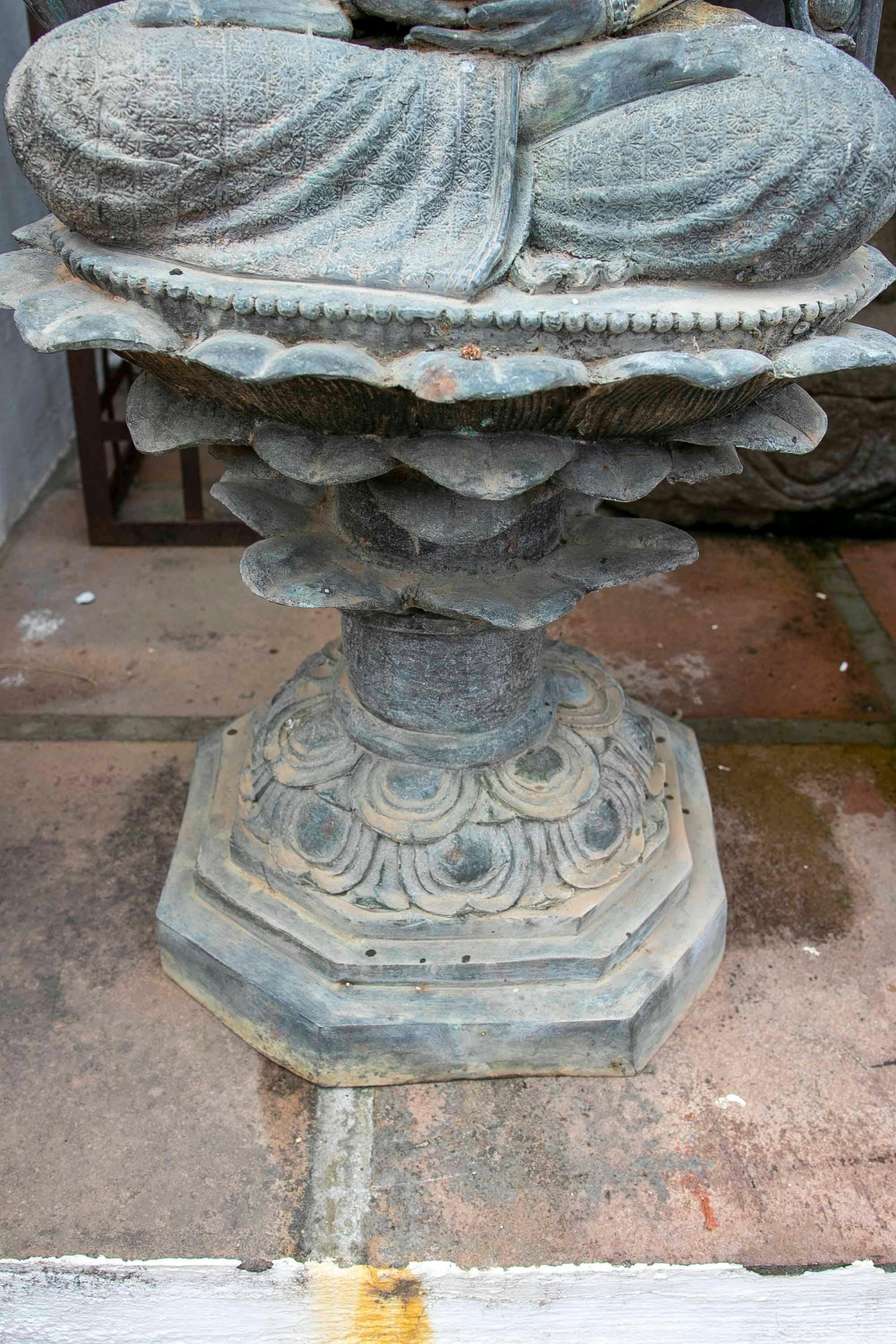 Bronze Sculpture of Oriental Goddess Shiva on Lotus Flower Base For ...