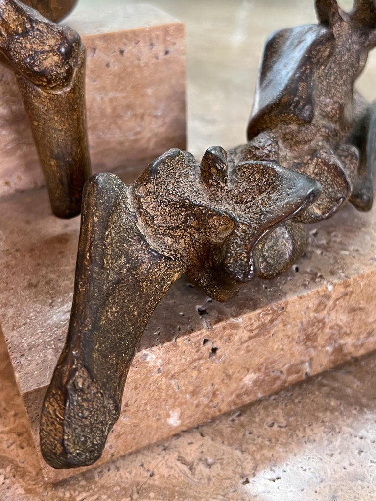 Bronze Sculpture on Travertine Base by James Edward Ritchie For Sale at ...