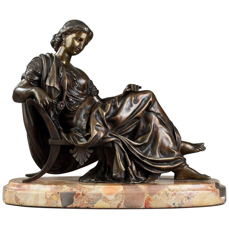 Bronze Sculpture Seated Woman by Moreau, after James Pradier at 1stDibs ...