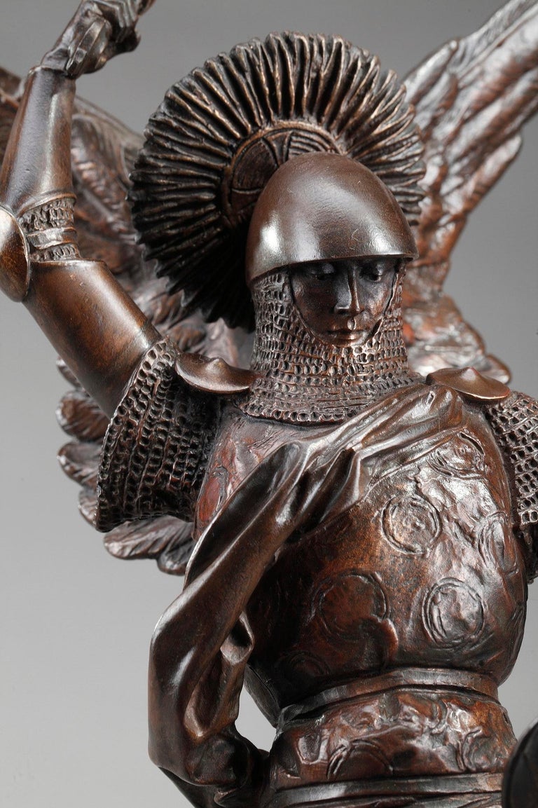Bronze Sculpture St Michael Slaying the Dragon by Emmanuel Fremiet ...
