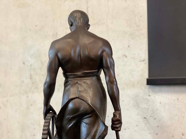 Bronze sculpture "the blacksmith" by Franz Iffland, Germany 19th ...