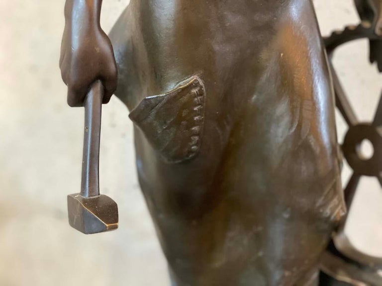 Bronze sculpture "the blacksmith" by Franz Iffland, Germany 19th ...