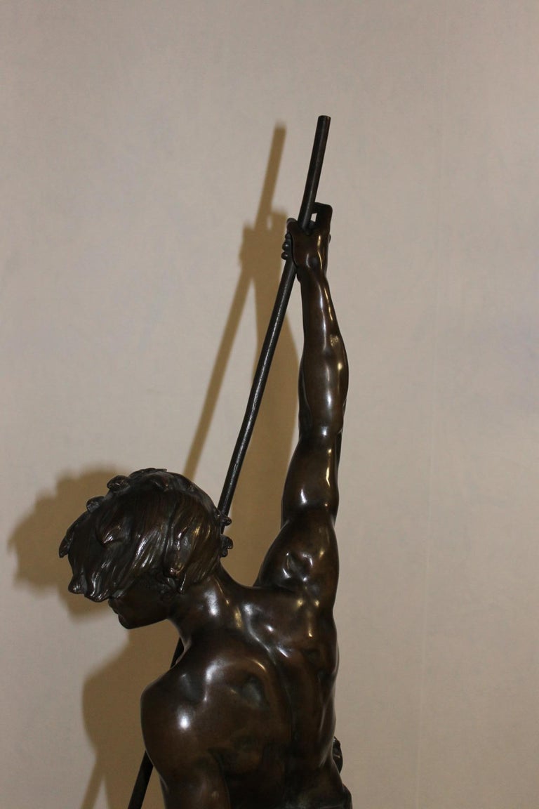 Bronze Sculpture "the Conger Fisherman" Signed Ernest Justin Ferrand at ...