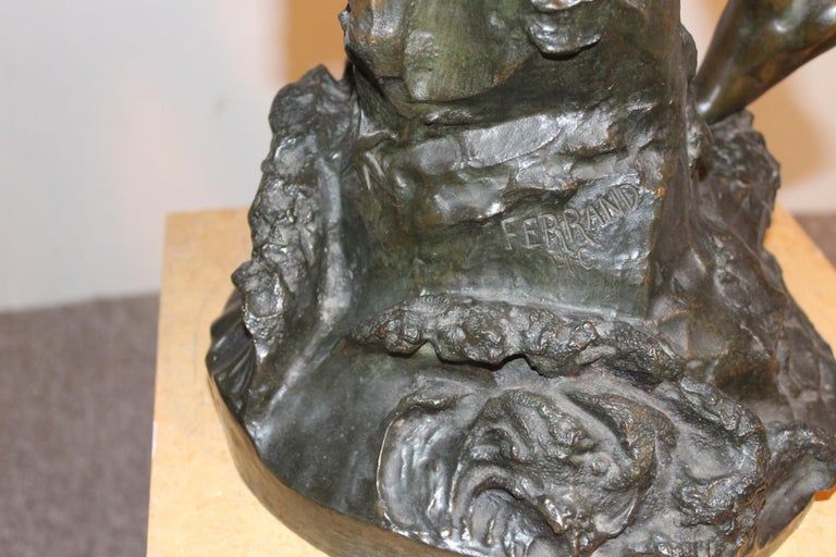 Bronze Sculpture "the Conger Fisherman" Signed Ernest Justin Ferrand at ...