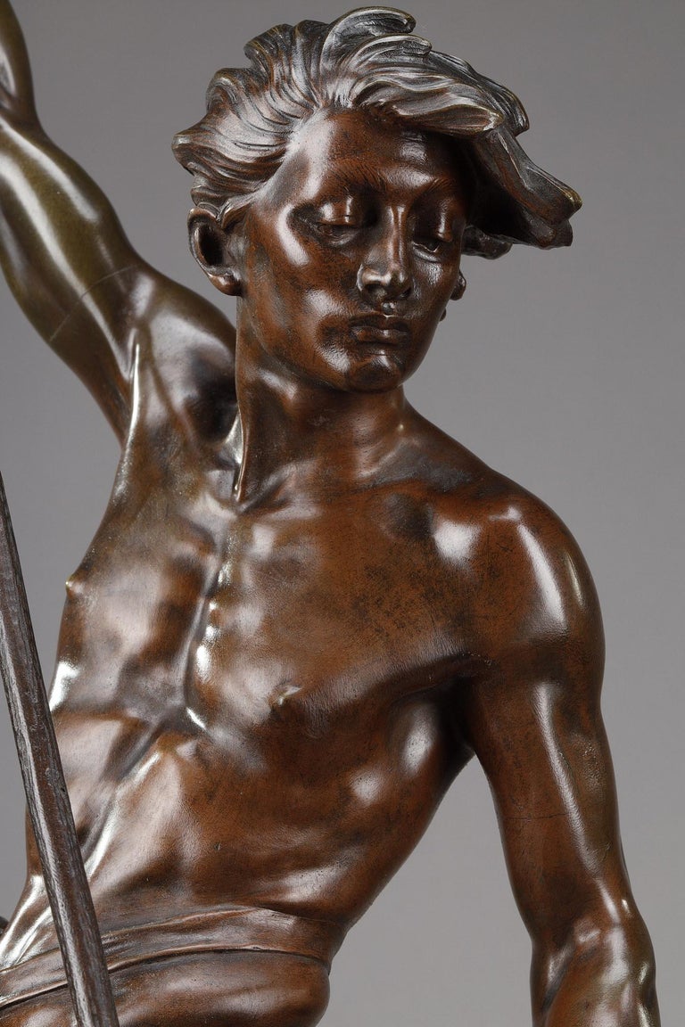 Bronze Sculpture "the Fisherman with a Harpoon" Signed Ferrand at 1stDibs