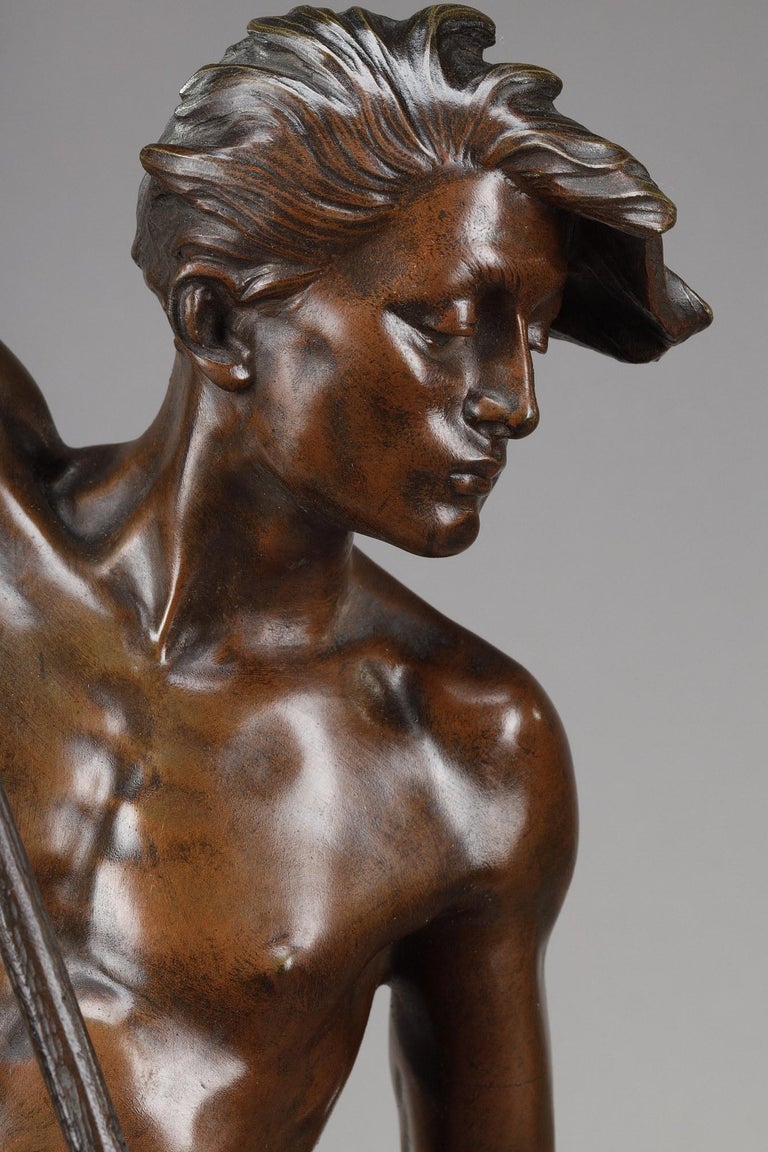 Bronze Sculpture "the Fisherman with a Harpoon" Signed Ferrand at 1stDibs