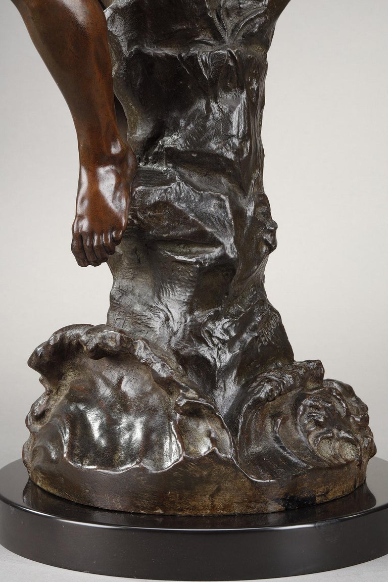 Bronze Sculpture "the Fisherman with a Harpoon" Signed Ferrand at 1stDibs