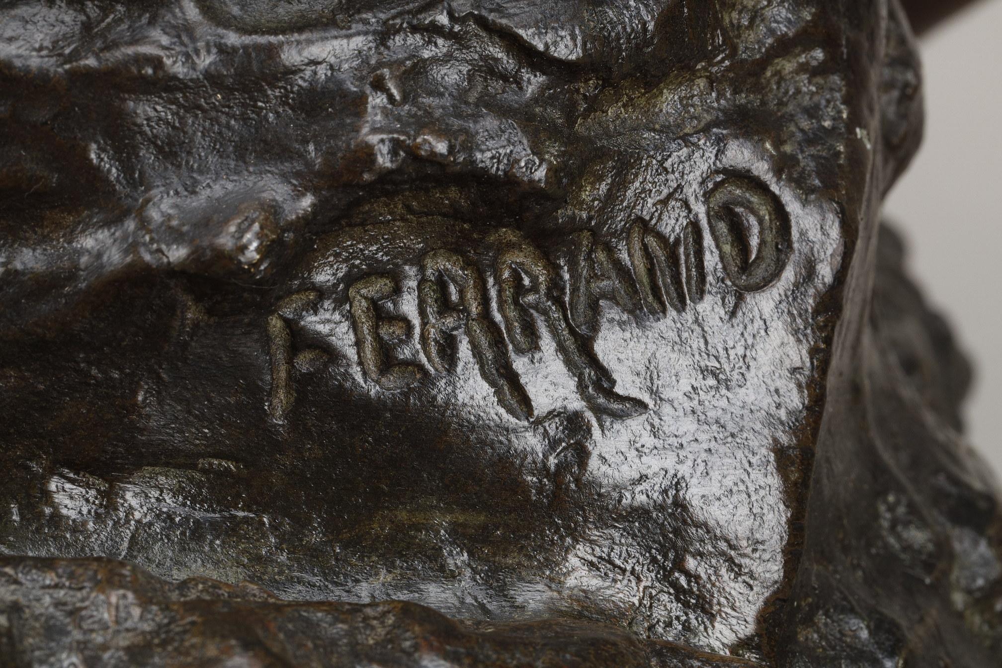 Bronze Sculpture "the Fisherman with a Harpoon" Signed Ferrand at 1stDibs