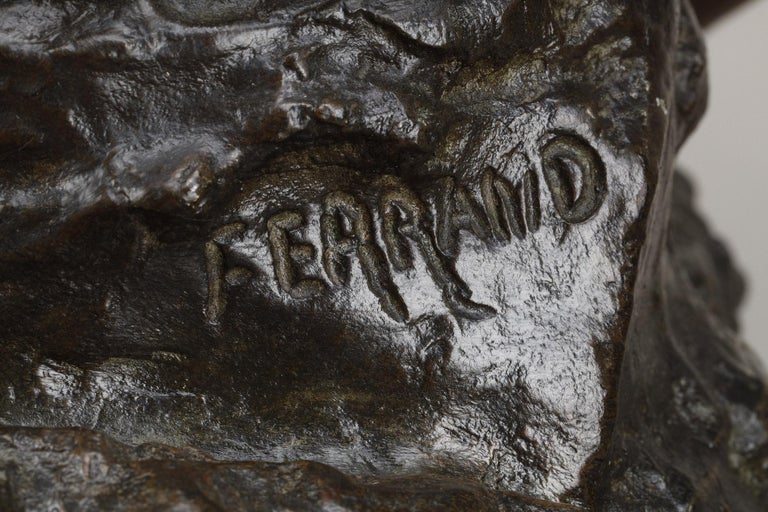 Bronze Sculpture "the Fisherman with a Harpoon" Signed Ferrand at 1stDibs