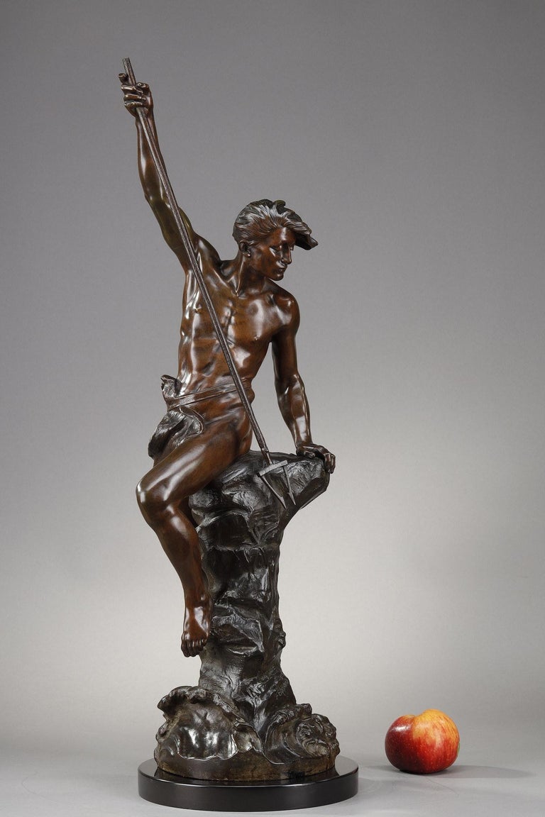 Bronze Sculpture "the Fisherman with a Harpoon" Signed Ferrand at 1stDibs