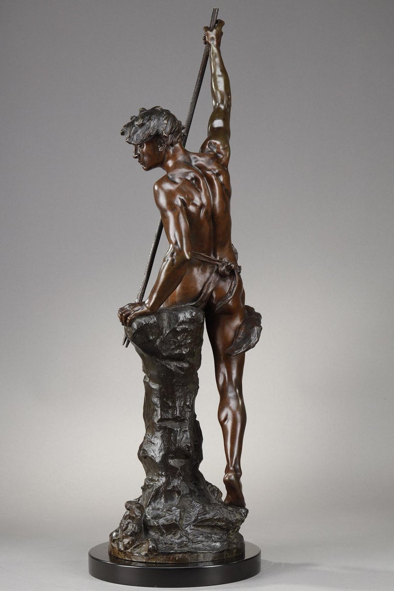 Bronze Sculpture "the Fisherman with a Harpoon" Signed Ferrand at 1stDibs