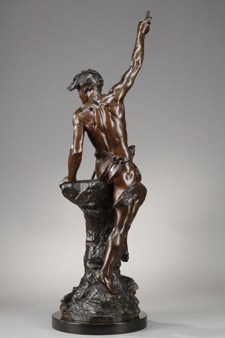 Bronze Sculpture "the Fisherman with a Harpoon" Signed Ferrand at 1stDibs
