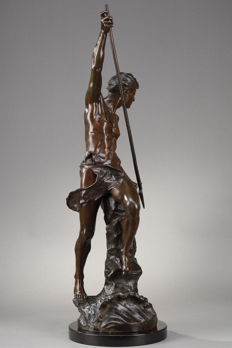 Bronze Sculpture "the Fisherman with a Harpoon" Signed Ferrand at 1stDibs