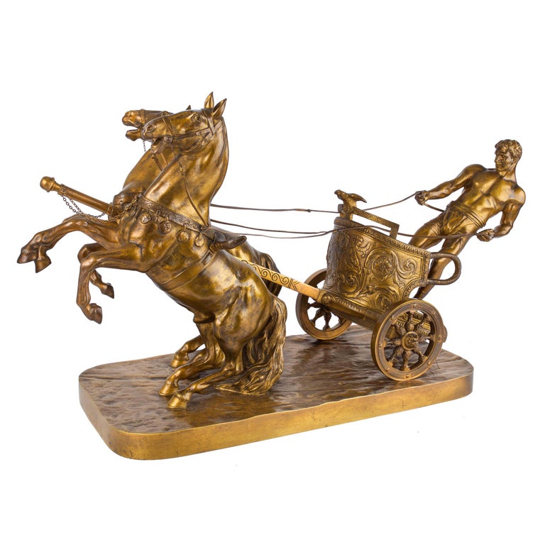 Bronze Sculpture "The Roman Charioteer" by Arthur Strasser 'Austrian ...