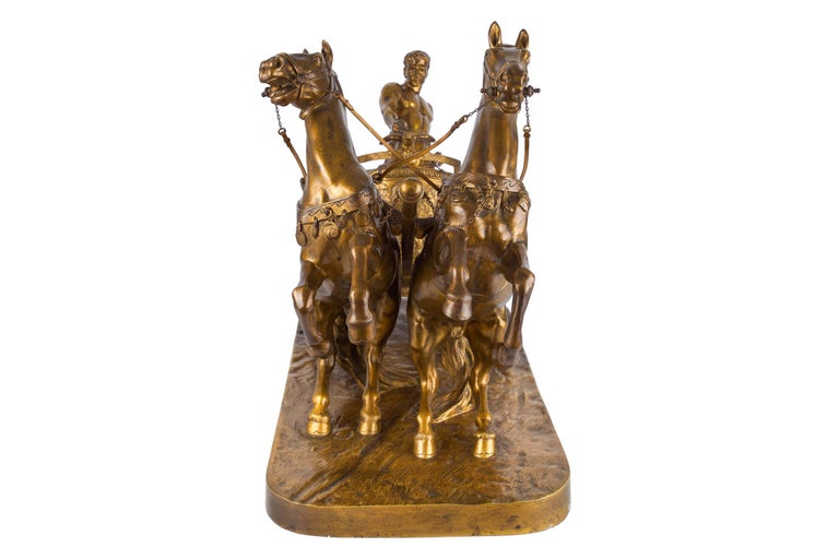 Bronze Sculpture "The Roman Charioteer" by Arthur Strasser 'Austrian ...
