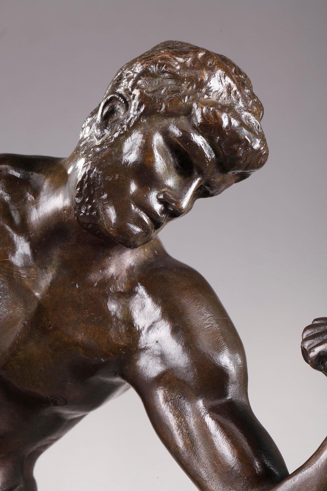 Bronze Sculptures "Two Boxers" Signed "Jef Lambeaux", 19th Century For ...