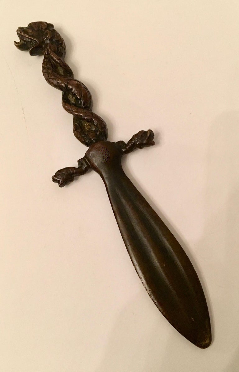 Bronze Serpent Dolphin Letter Opener For Sale at 1stDibs | bronze ...