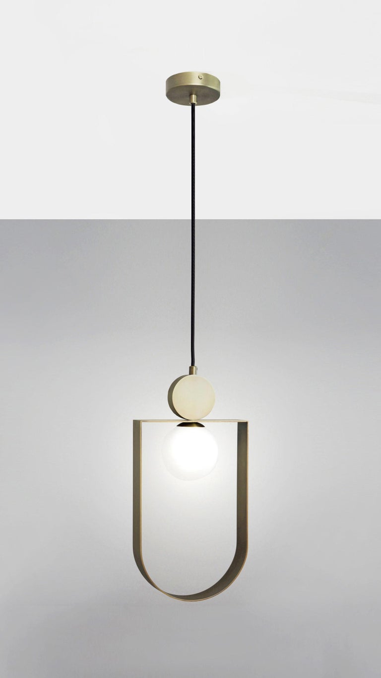 Bronze "Sphere in Stadium" Pendant Light, Square in Circle For Sale at ...