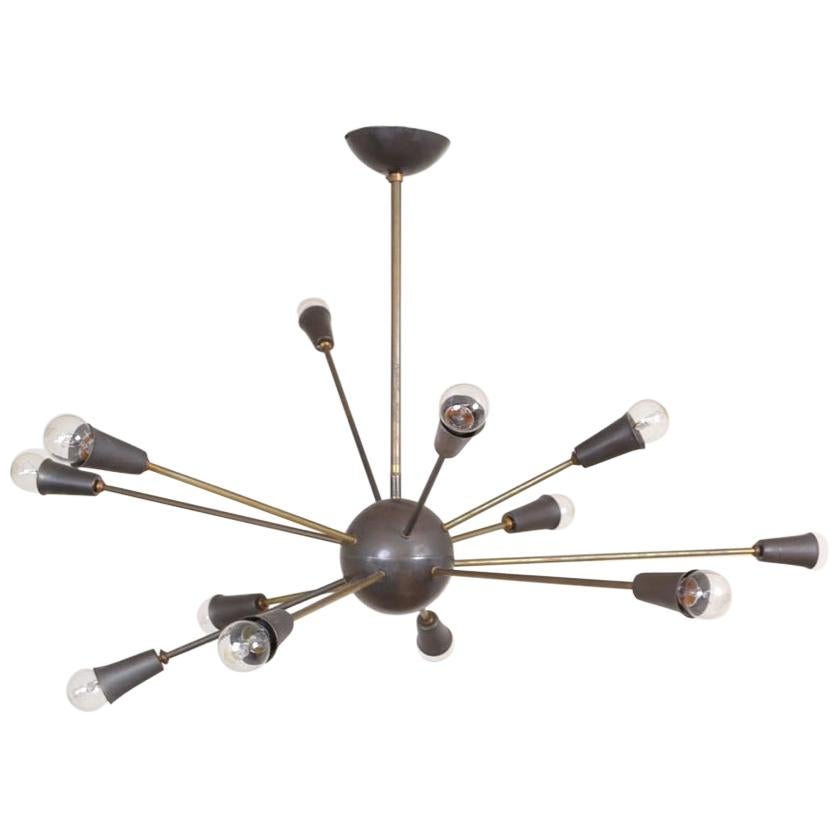 Bronze Sputnik Lamp with 12 Arms, Italy, circa 1958 For Sale at 1stDibs