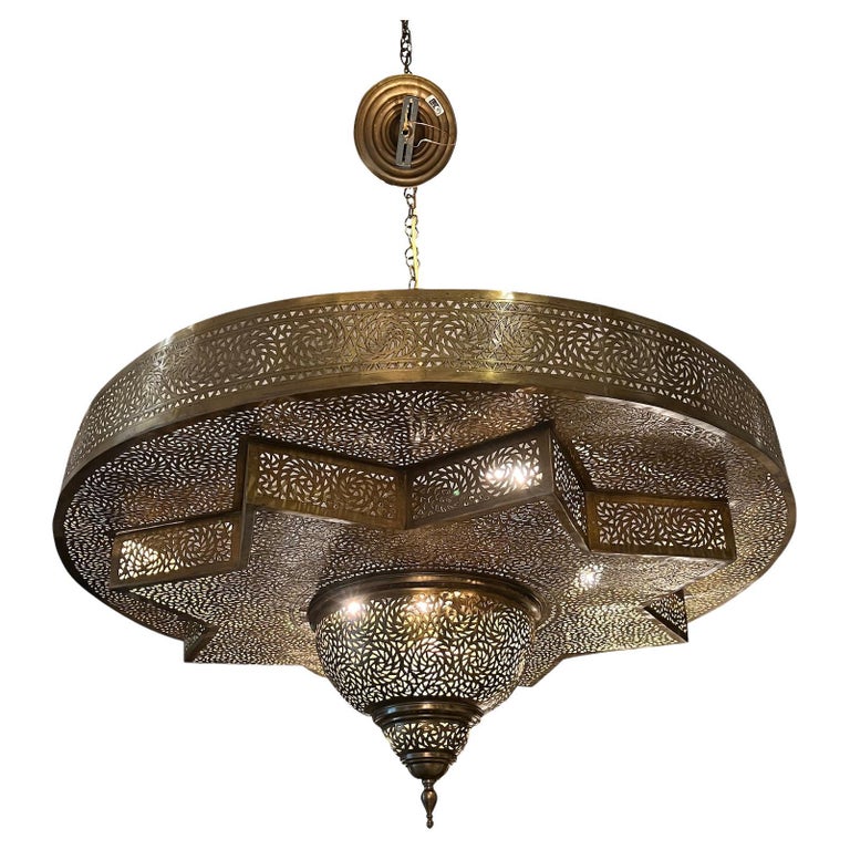 Bronze Star Shape Large Chandelier, Morocco, Contemporary For Sale at ...