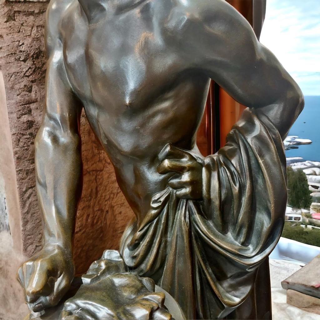 Bronze Statue of a Classical Male Figure Signed by Charles Gautier ...