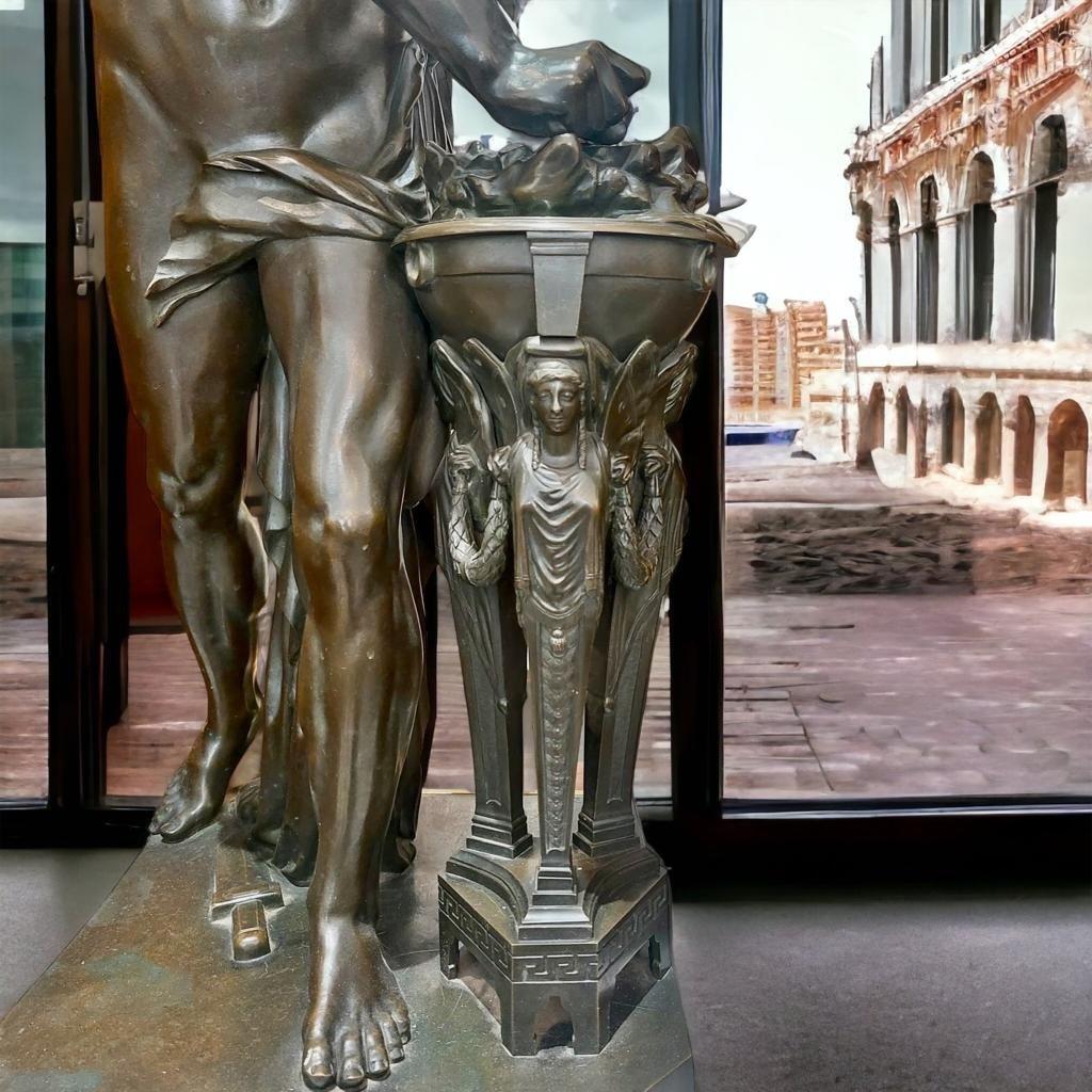 Bronze Statue of a Classical Male Figure Signed by Charles Gautier ...